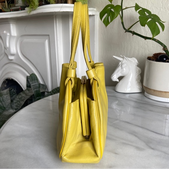 Vintage | Bags | Vintage Ingber Yellow Leather Handbag Barbie Purse ...